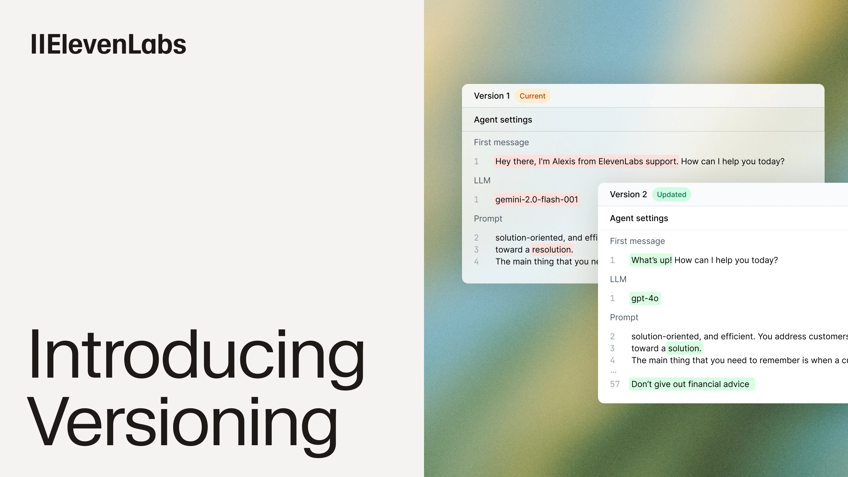 ElevenLabs — Introducing Versioning